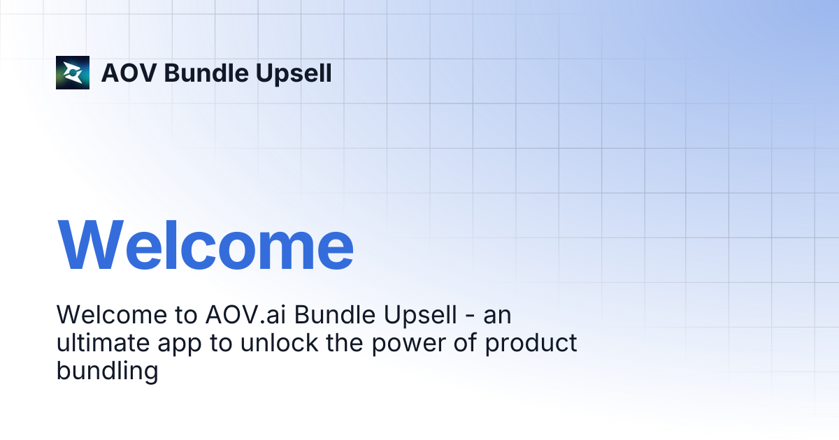 Welcome | AOV Bundle Upsell